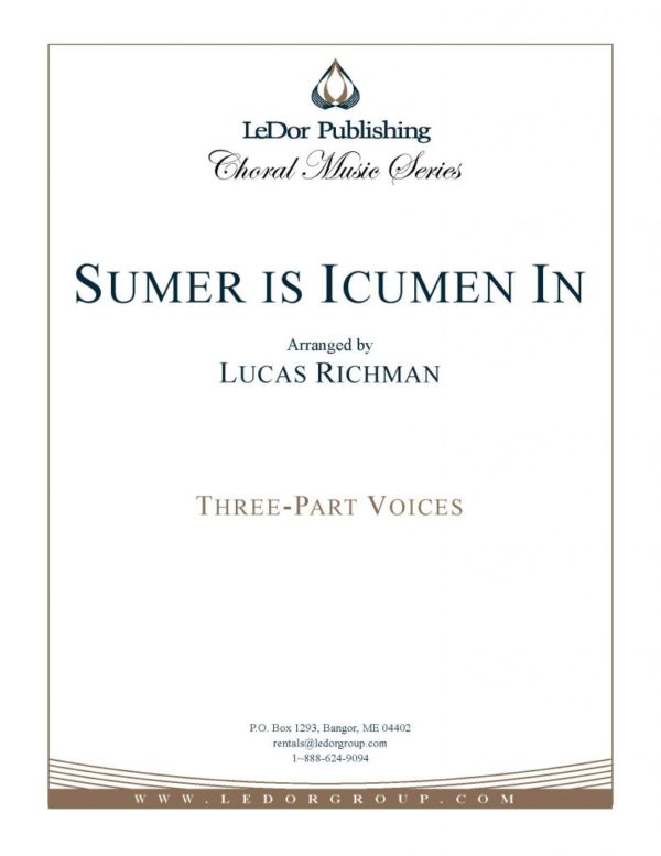 Sumer Is Icumen In - Choral Score - LeDor Publishing